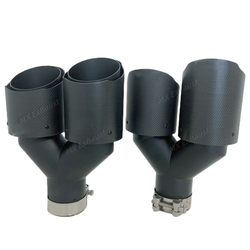 High Performance Black Painted Exhaust Tip with Dual Outlet in Carbon ...