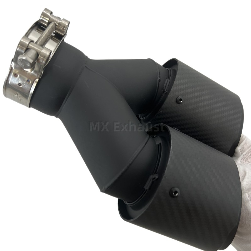 High Performance Black Painted Exhaust Tip with Dual Outlet in Carbon ...
